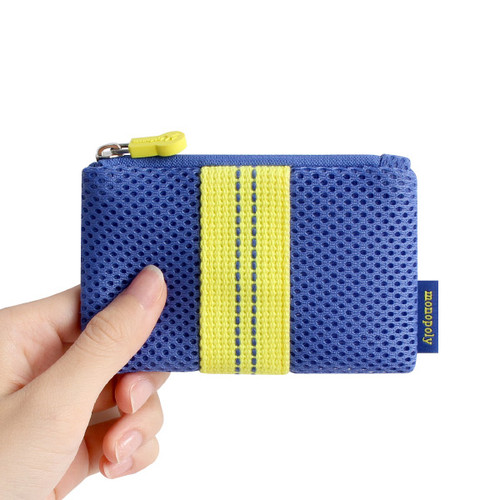 Monopoly Air mesh small plain zipper pouch bag