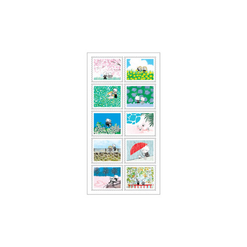DESIGN GOMGOM Horizontal post stamp adhesive sticker sheet