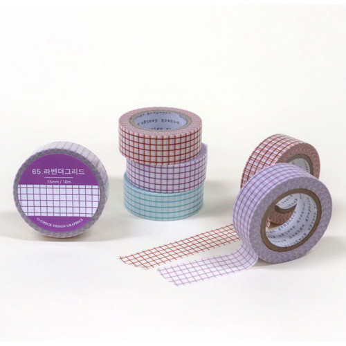 O-check Simple Color Grid Pattern Masking Tape
