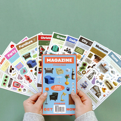 Indigo Storage Magazine Paper Sticker Pack - Fallindesign