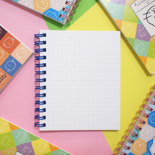 Hello Today Hushed Brown Small Twin Wire Grid Notebook