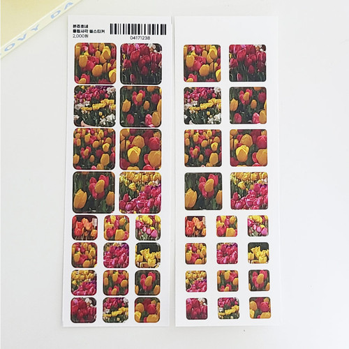 Tulip Square Sticker Seal - High Quality Seal Stickers