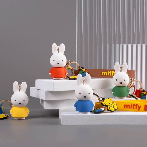 Miffy Standing Keychain: Cute Rabbit Keyring for Bags & Keys