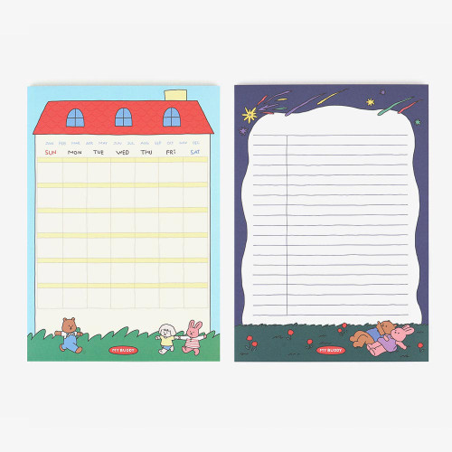 Dailylike My Buddy B5 Notepad Notebook with illustration