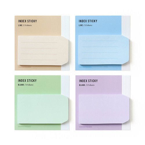 Book Friends Pastel Small Index Sticky Notepad Sticky Notes