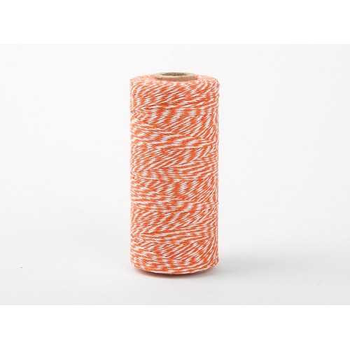 Dailylike Roll Twine cotton string - Orange with white stripe 236yd