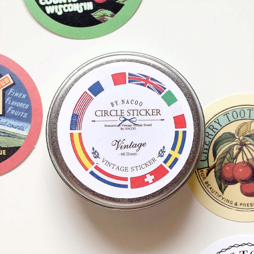 Vintage Round Stickers: Aesthetic Decor for Journals & Crafts