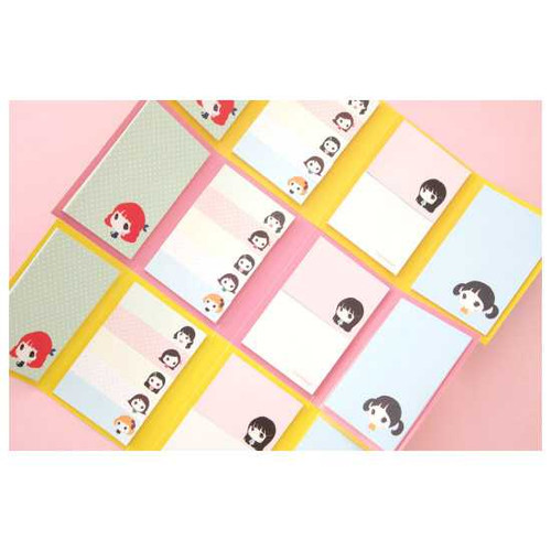 2young Cute girl folding sticky memo note set ver.2 - fallindesign
