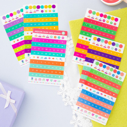 Ardium Color date adhesive sticker set of 6 sheets - fallindesign
