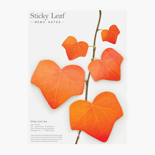 Appree Ivy leaf red sticky memo notes Large - fallindesign