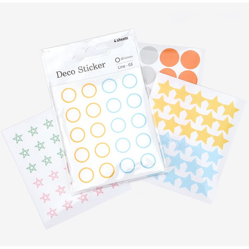 Dailylike Transparent circle and star deco sticker set ver.3 - fallindesign