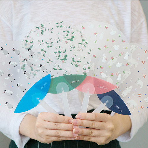 Ardium Animal and flower pattern round hand fan - fallindesign