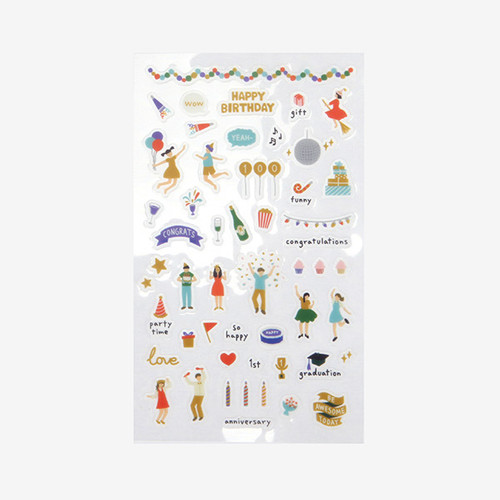 Dailylike Daily transparent sticker - Party - Fallindesign.com