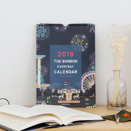 Wanna This 2018 Bon Bon illustration wall calendar - Fallindesign