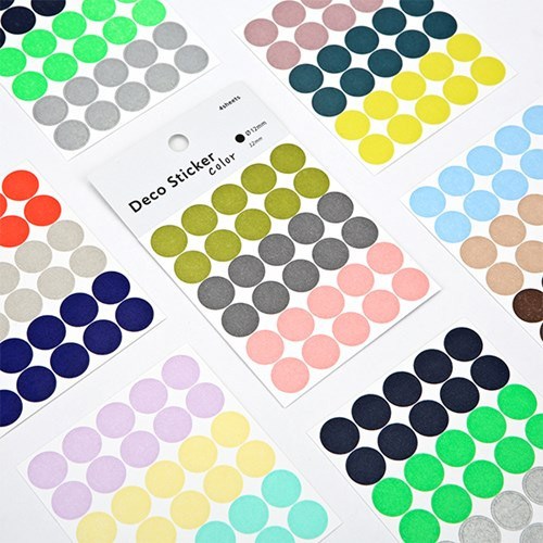 Dailylike Color 12mm circle deco sticker 4 sheets