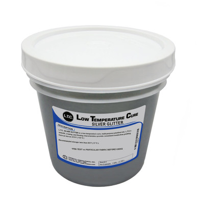 L.T.C. Silver Glitter Plastisol Ink Low Temperature Cure Screen Printing