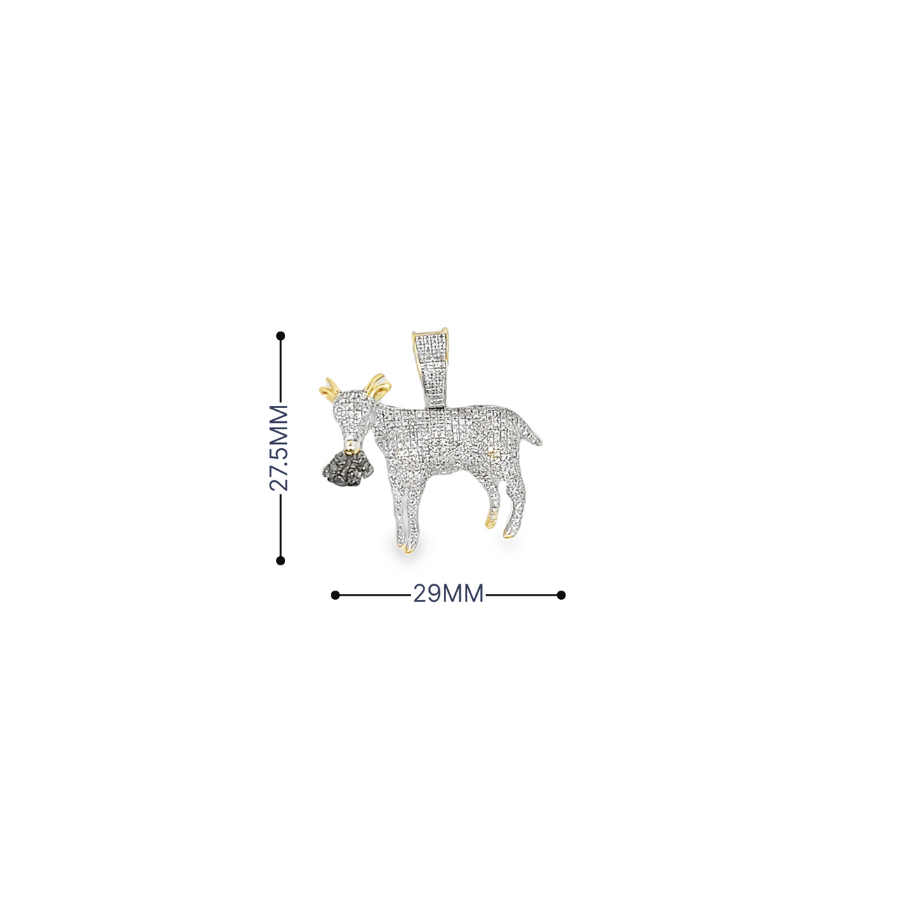 10K Yellow Gold Goat with Money Bank Diamond Pendant - Manhattan Jewelers