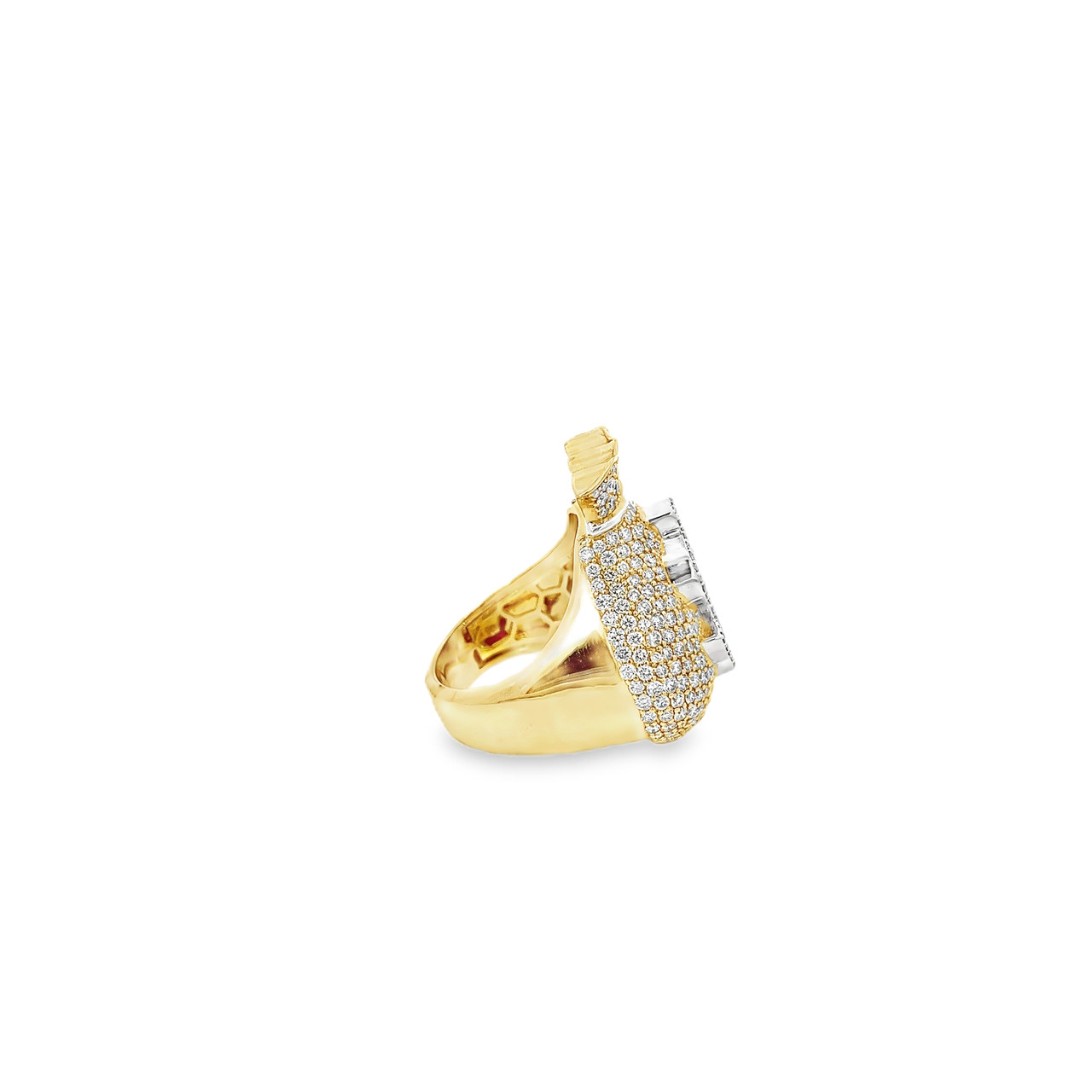 10K Gold Money Bag Diamond Men Ring 5.27ct - Manhattan Jewelers