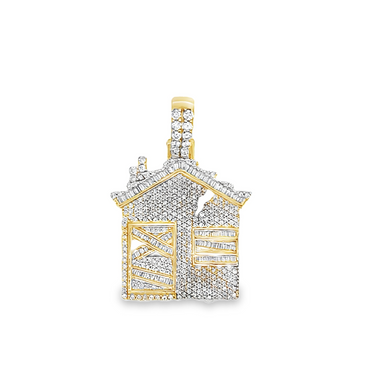 10kt Yellow Gold Baguette Diamond Trap House Charm 1.50ctw - Manhattan ...