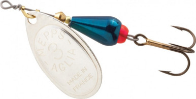 Mepps Agila Brite In-Line Spinner, 1/8 Oz, Silver/Blue