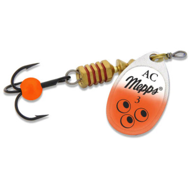 Mepps Aglia Comet Hybrid In-Line Spinner 1/4oz Silver Orange/Orange Eggs