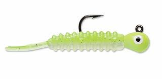 VMC Tungsten Luv Bug Jig, 1/32 oz, #10 Hook, 2pk Glow Chartreuse