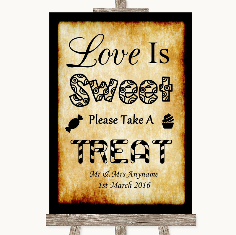 Orange Watercolour Lights Love Is Sweet Take A Treat Candy Buffet ...