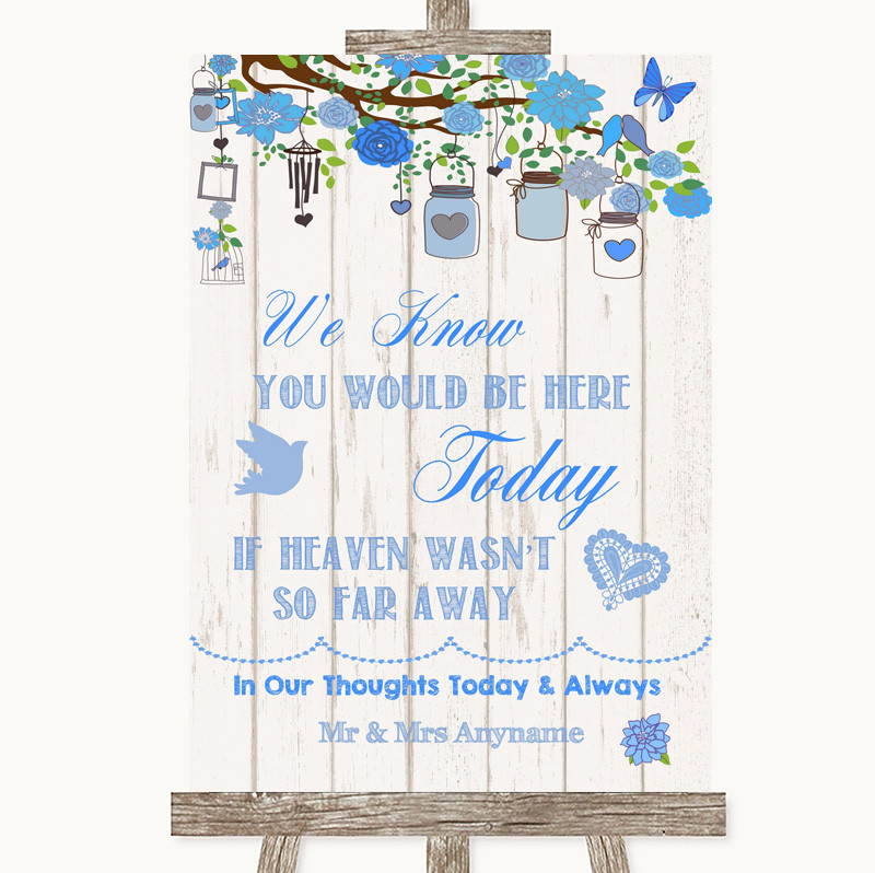Pink Rustic Wood Loved Ones In Heaven Personalised Wedding Sign - The ...