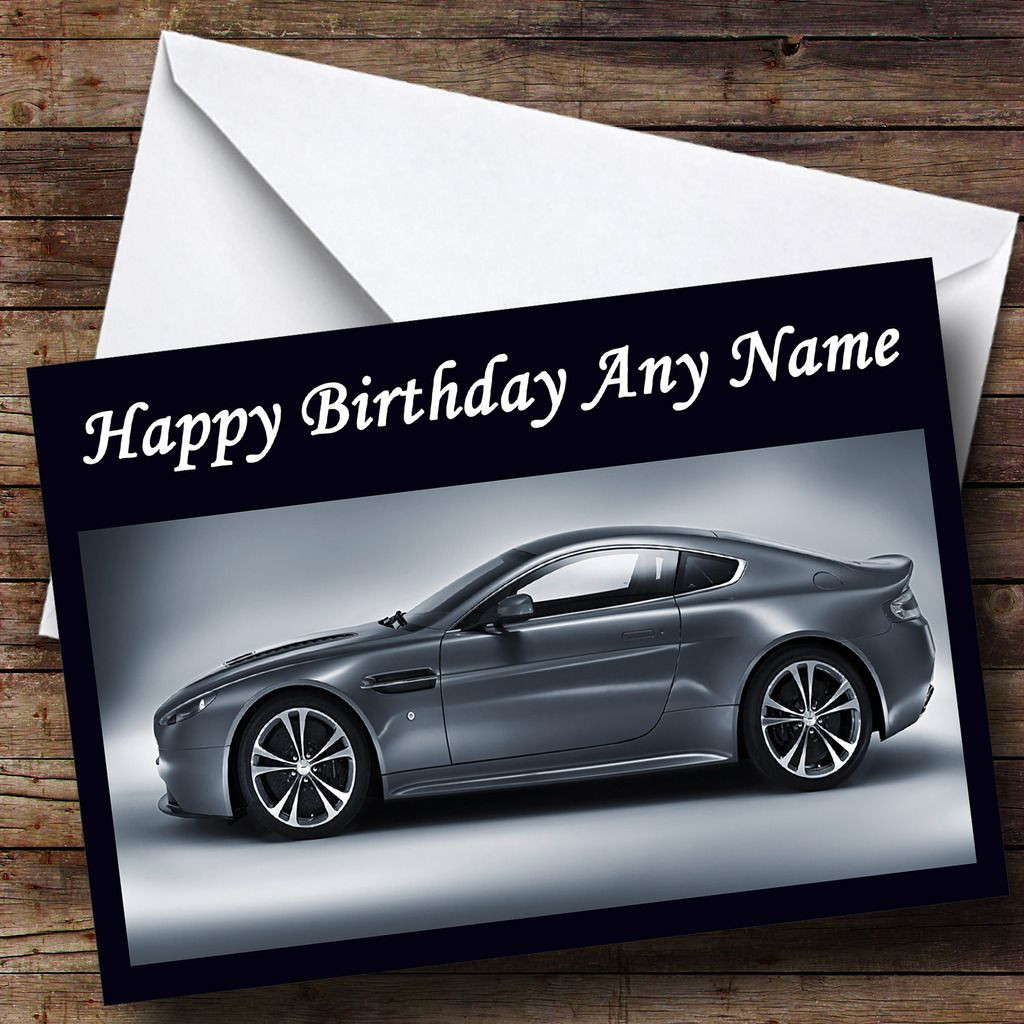 Aston Martin Silver Db Personalised Birthday Card - The Card Zoo