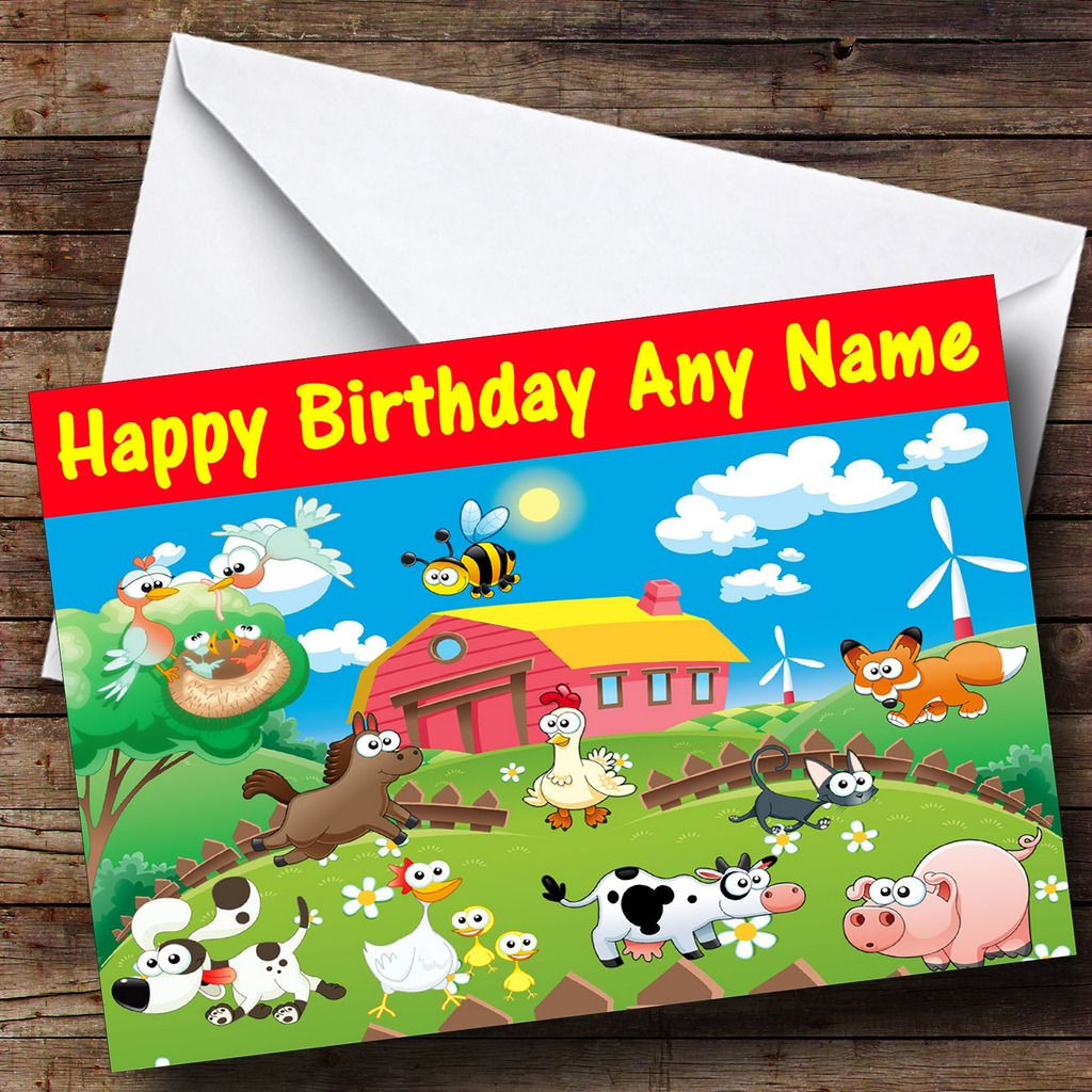 Farm Animals Personalised Birthday Card - The Card Zoo