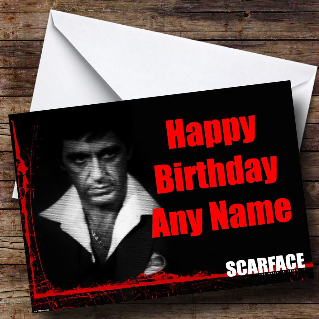 Scarface Al Pacino Personalised Birthday Card - The Card Zoo