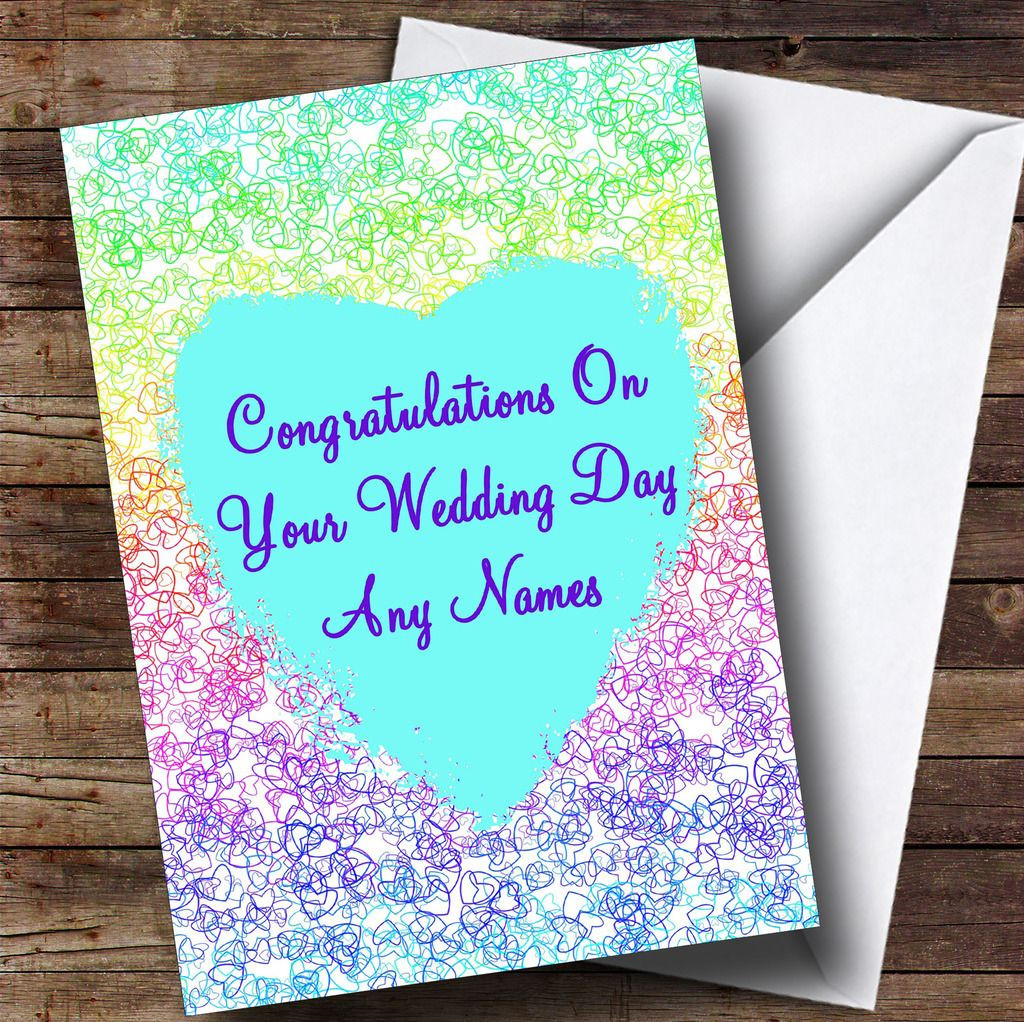 White Love Heart Romantic Personalised Wedding Day Card - The Card Zoo