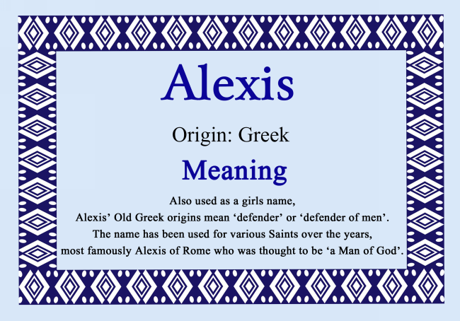 Alexus Personalised Name Meaning Certificate - The Card Zoo