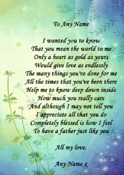 Navy Blue Dad Poem Award Personalised Certificate - The Card Zoo