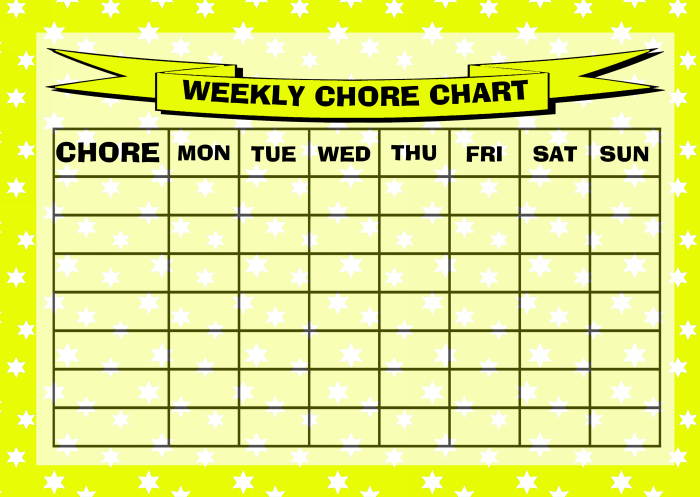 Weekly Chore Rota Task Reward Chart Sweets Lolly - The Card Zoo