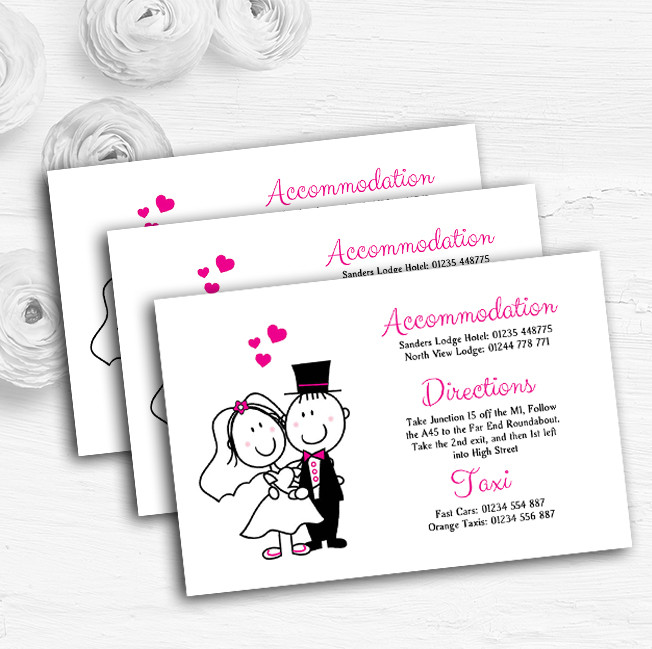 Bride And Groom Personalised Wedding Guest Information Cards - The Card Zoo