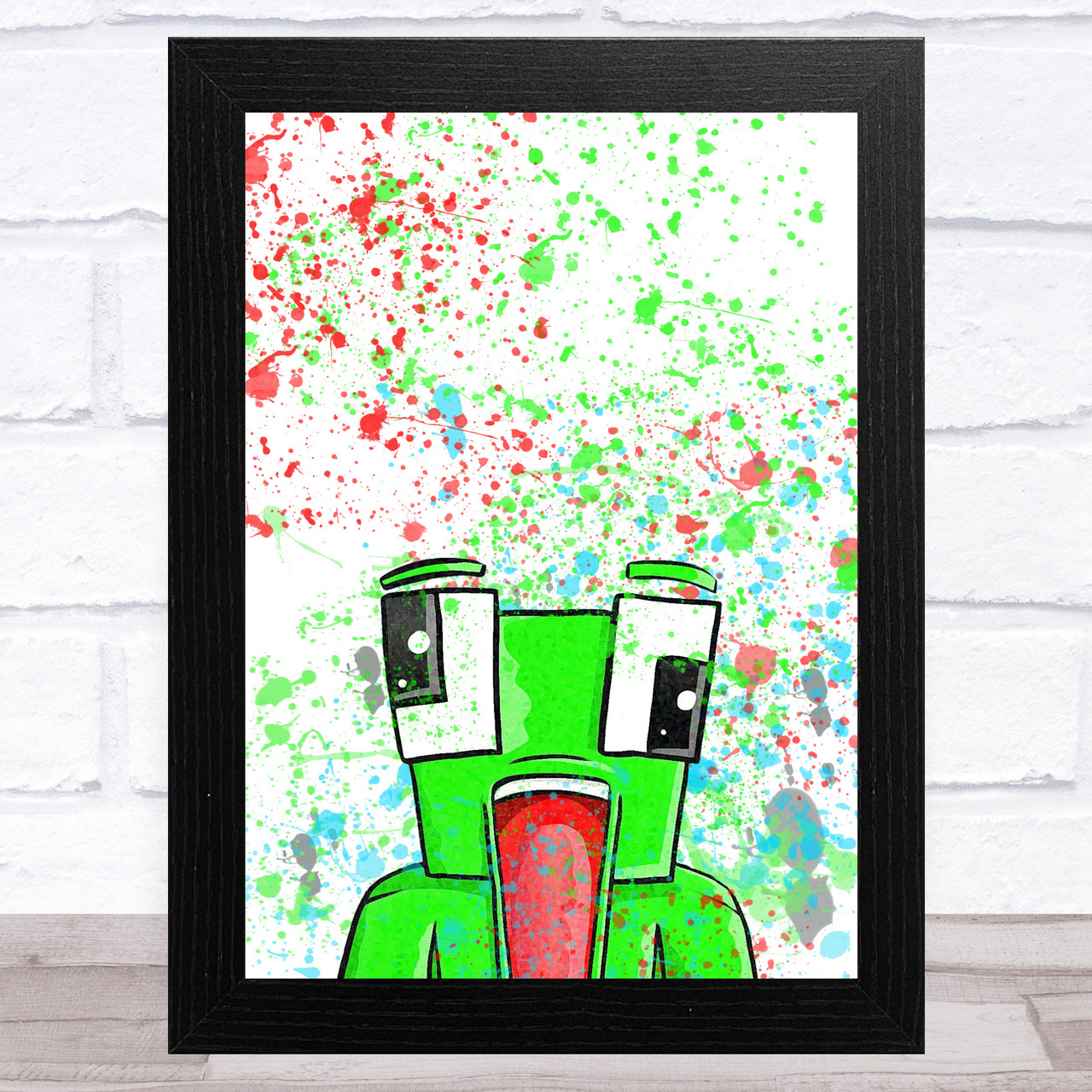 Unspeakable Youtuber Frog Splatter Art Black Children's Kids Birthday ...