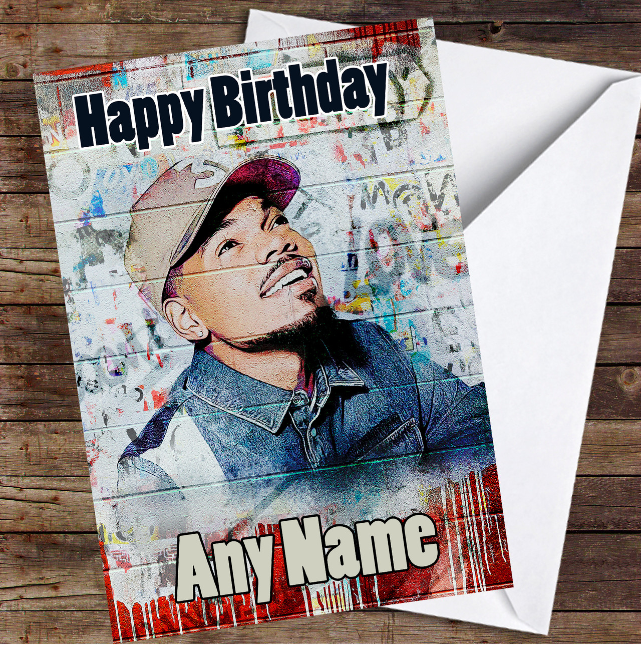 Juice Wrld Rapper Iconic Grunge Graffiti Personalised Birthday Card ...