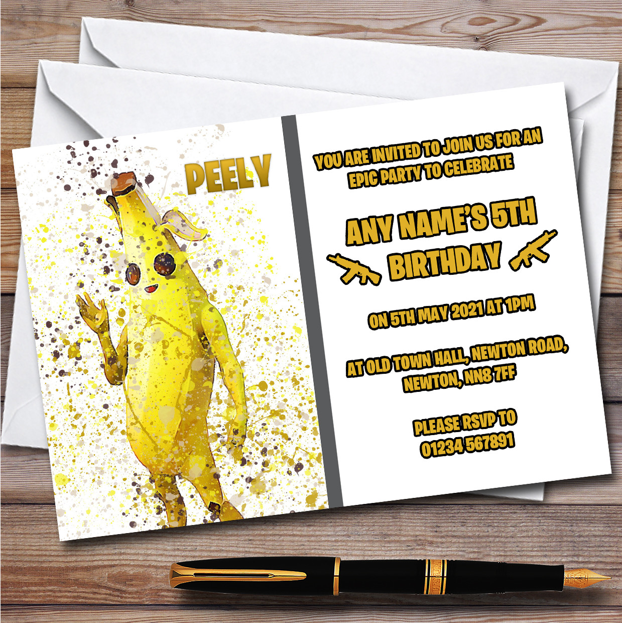 Peely Gaming Comic Style Fortnite Skin Children's Birthday Party ...