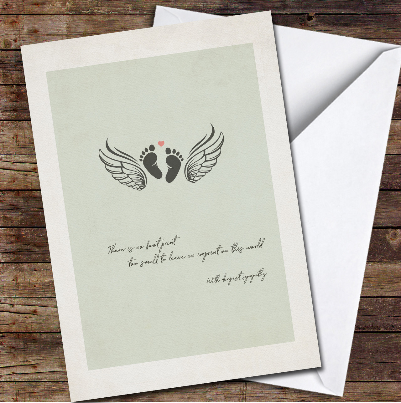 Baby Feet Wings Foot Print Deepest Sympathy Personalised Card - The ...