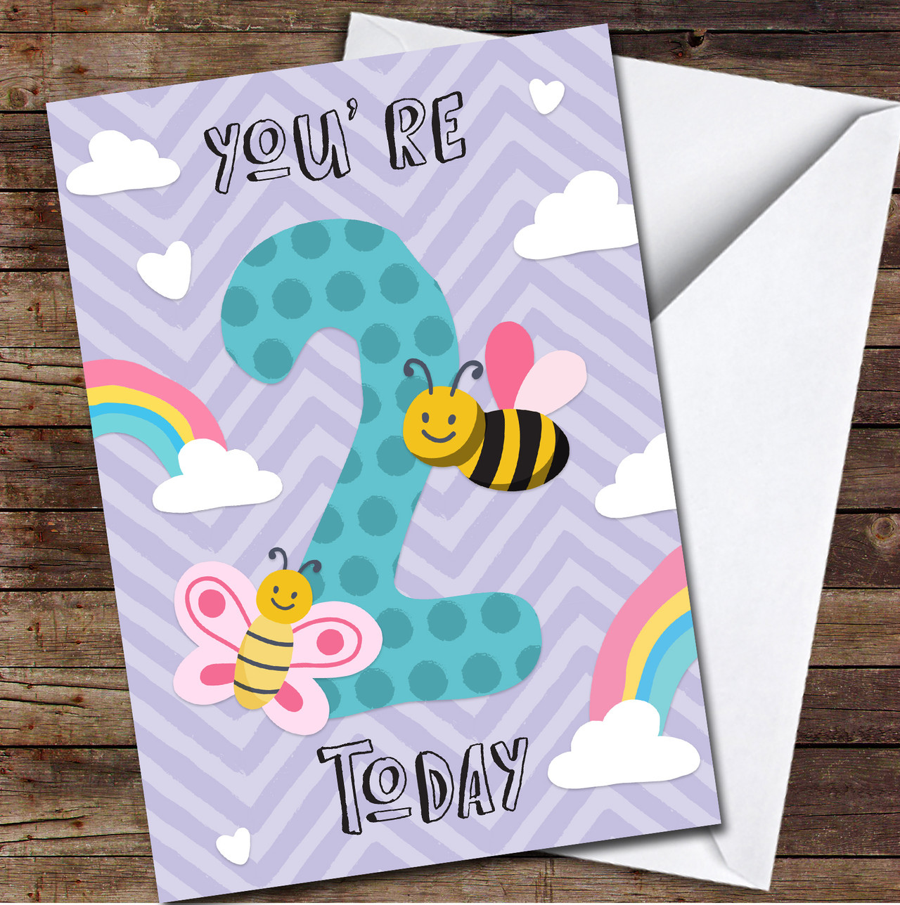 2nd You're 2 Today Boy Jungle 2nd Any Age Personalised Birthday Card ...