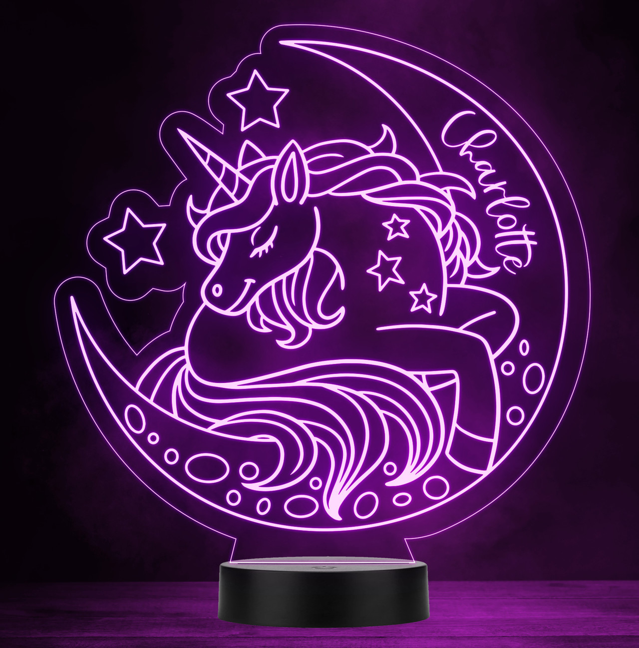 Unicorn With Flowers Personalised Gift Colour Changing LED Lamp Night ...