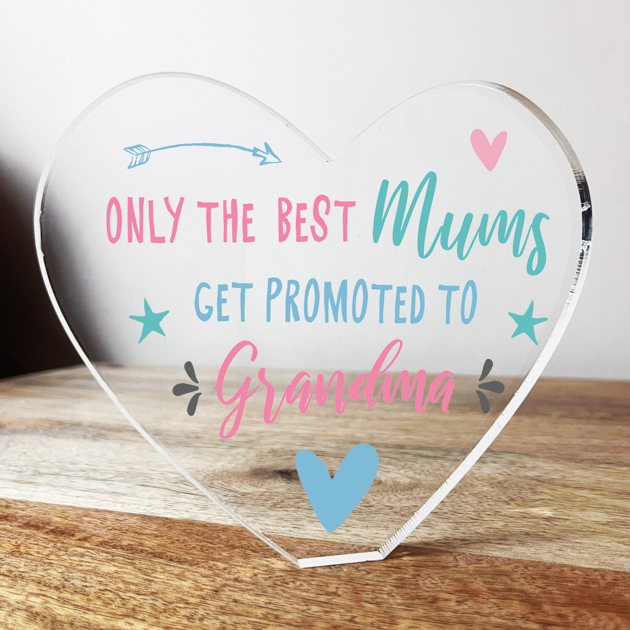 World's Best Mum Trophy Photo Clear Heart Shaped Personalised Acrylic ...
