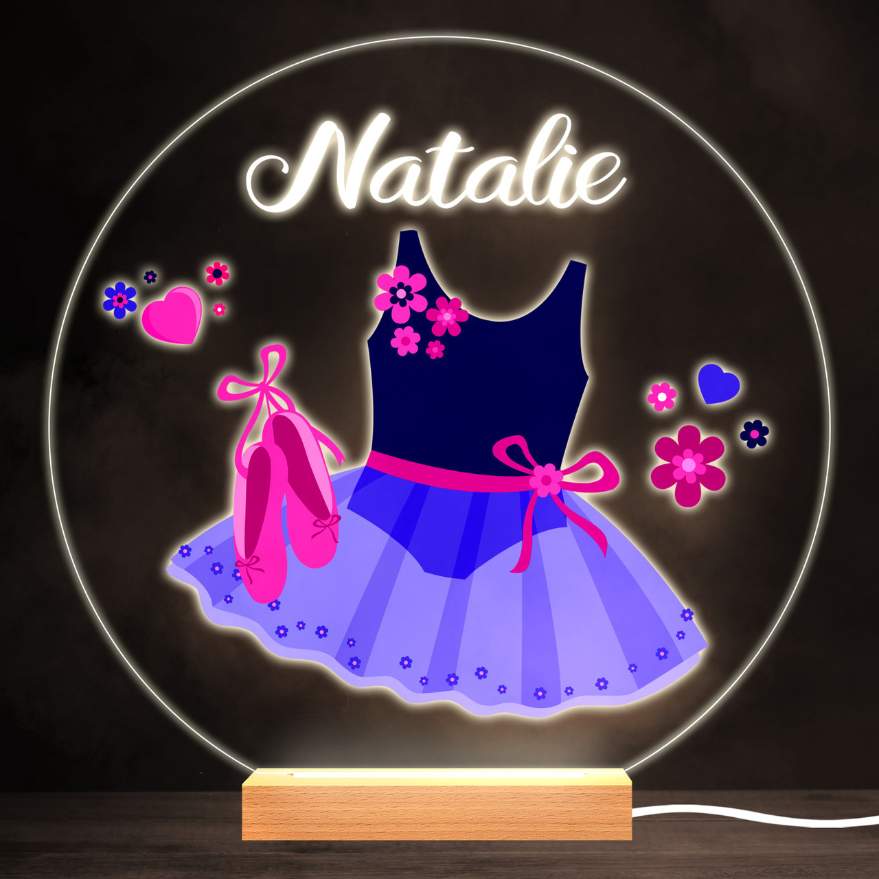 Ballerina Ballet Personalised Gift Colour Changing LED Lamp Night Light ...