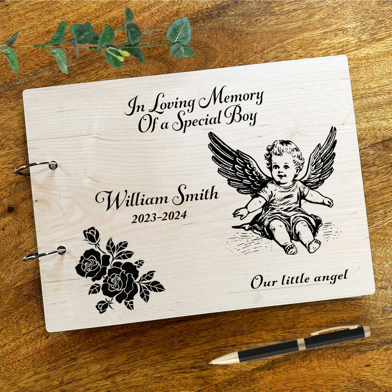 White Roses Angel Childrens Sympathy Loving Memory Funeral Condolence ...