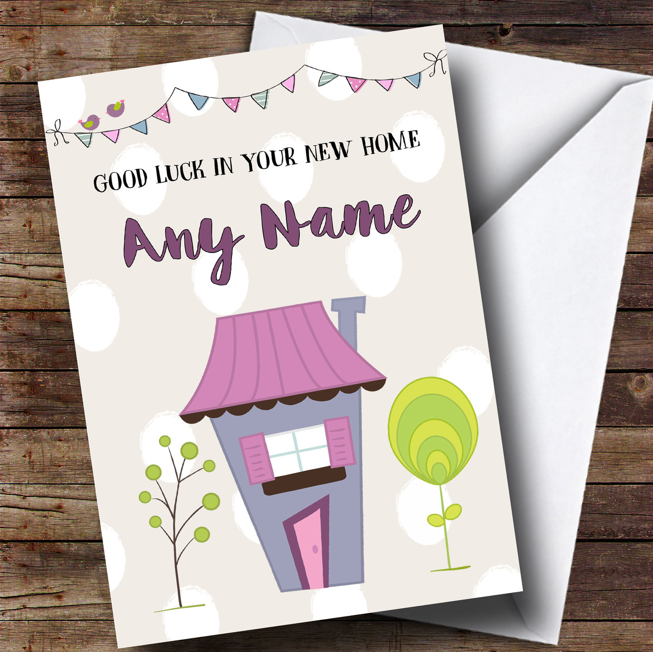 Blue House New Home Personalised Card - The Card Zoo