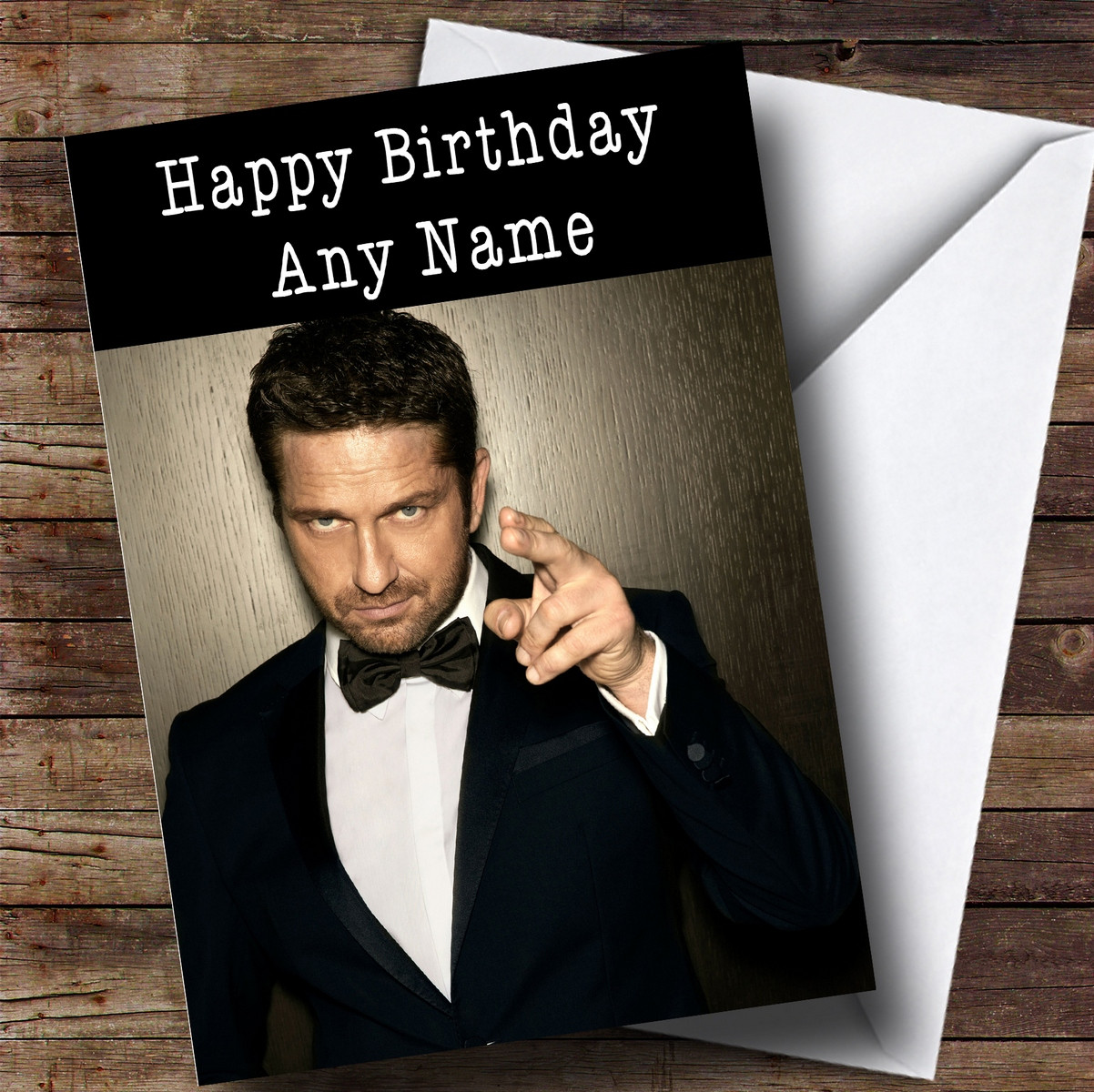 Personalised Gerard Butler Celebrity Birthday Card - The Card Zoo