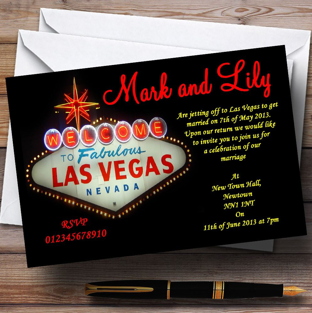 Las Vegas Sign Fabulous Personalised Wedding Invitations - The Card Zoo