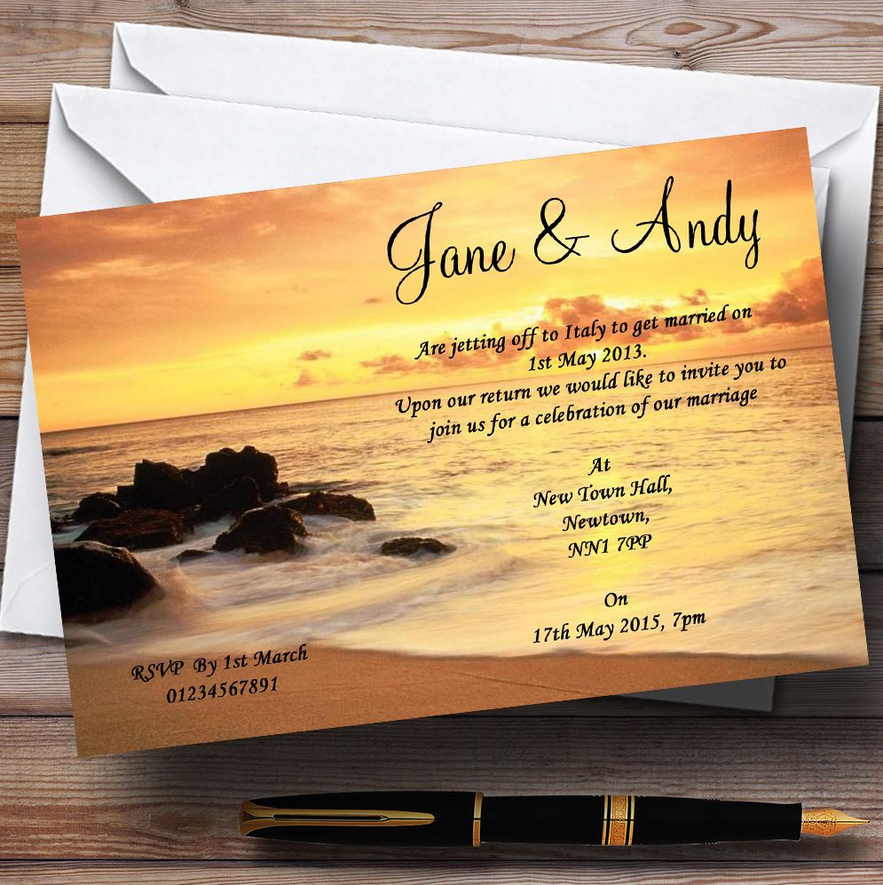 White Beach Wedding Invitations Beach Wedding Invites