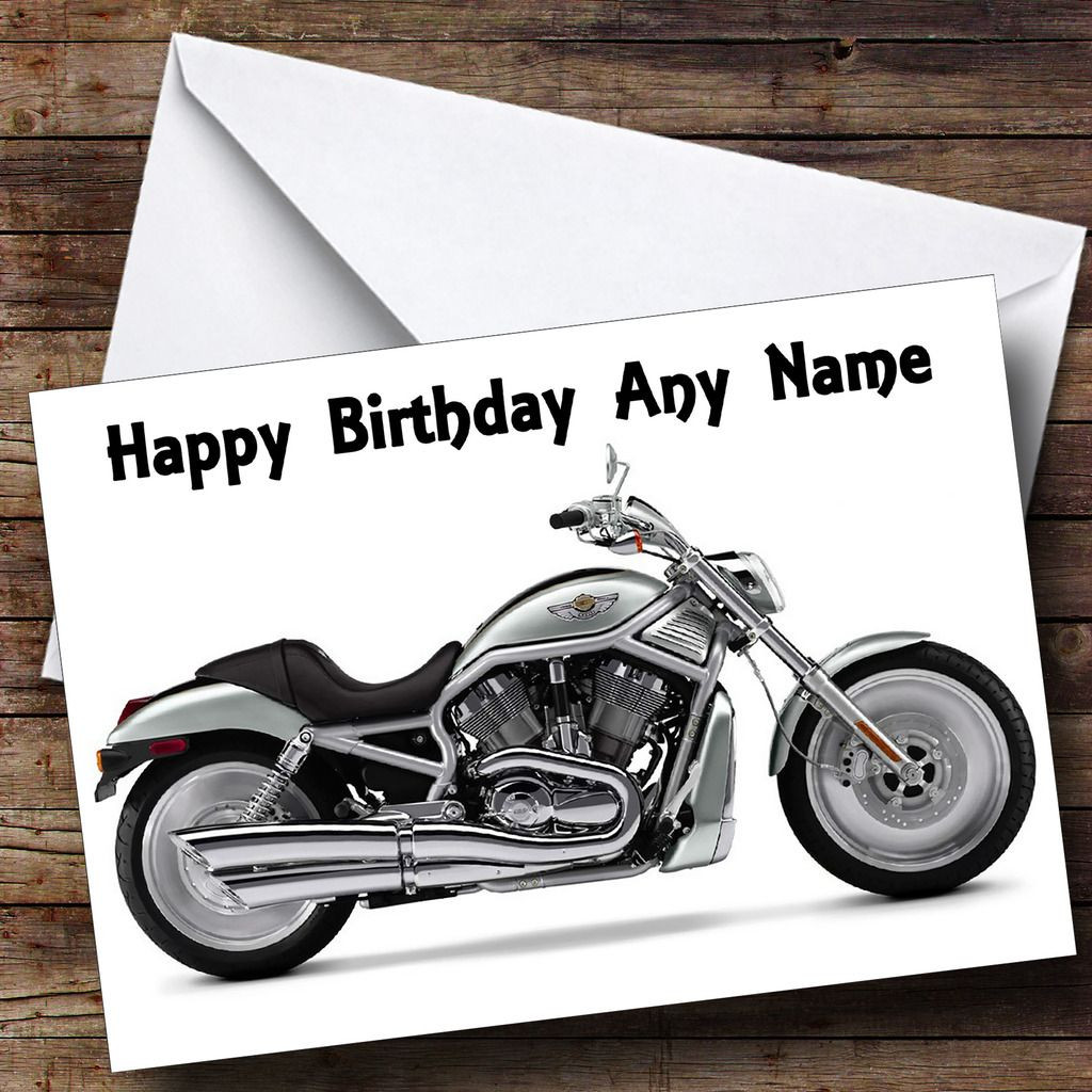 Harley Davidson Motorbike Personalised Birthday Card - The Card Zoo